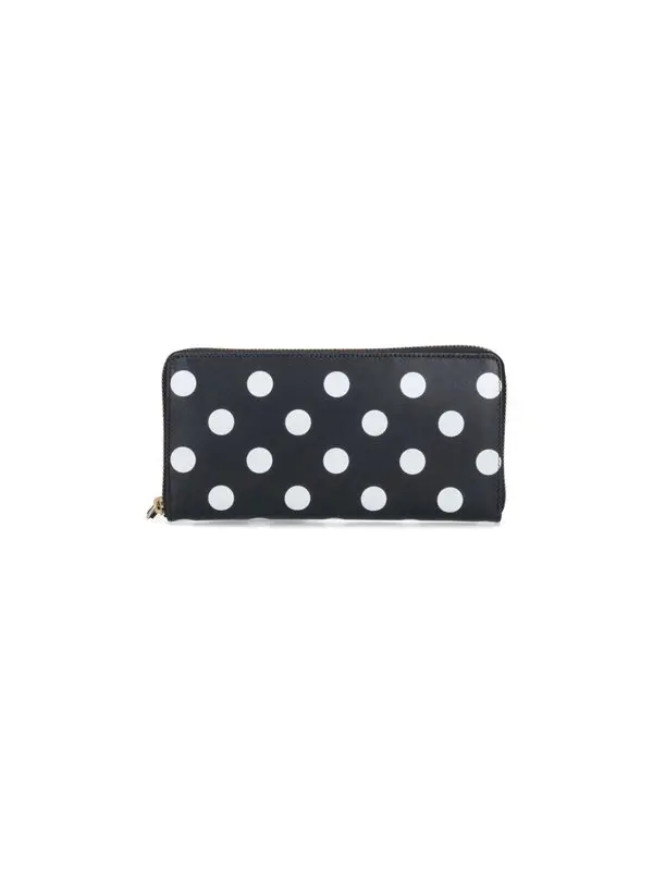 Comme Des Garçons Polka Dot Zip Wallet - Black
