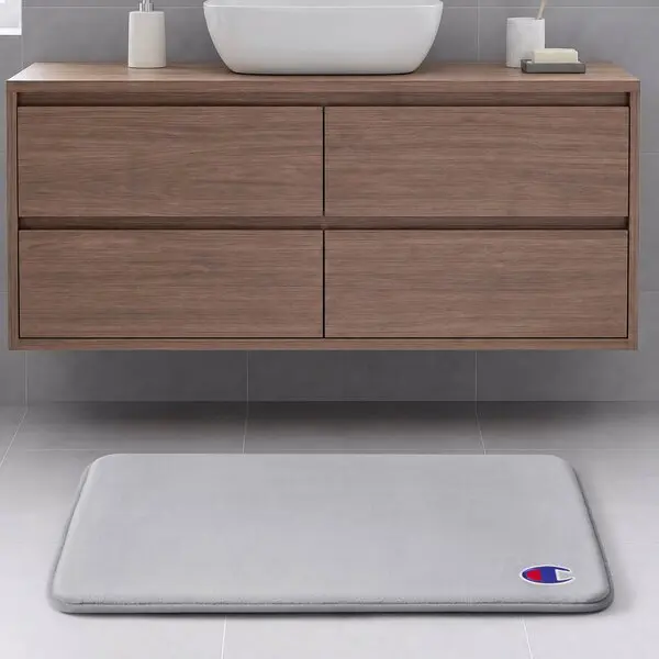 Champion Logo Patch Memory Foam Bath Mats