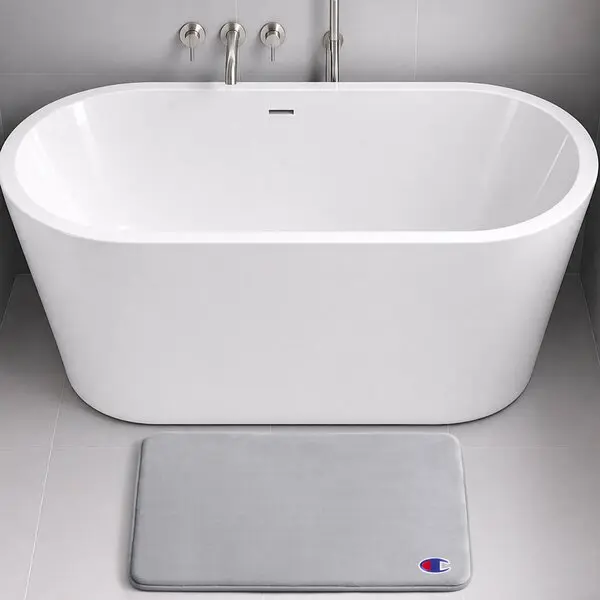 Champion Logo Patch Memory Foam Bath Mats