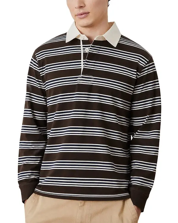 CORRIDOR Mini Stripe Rugby Long Sleeve Polo Shirt