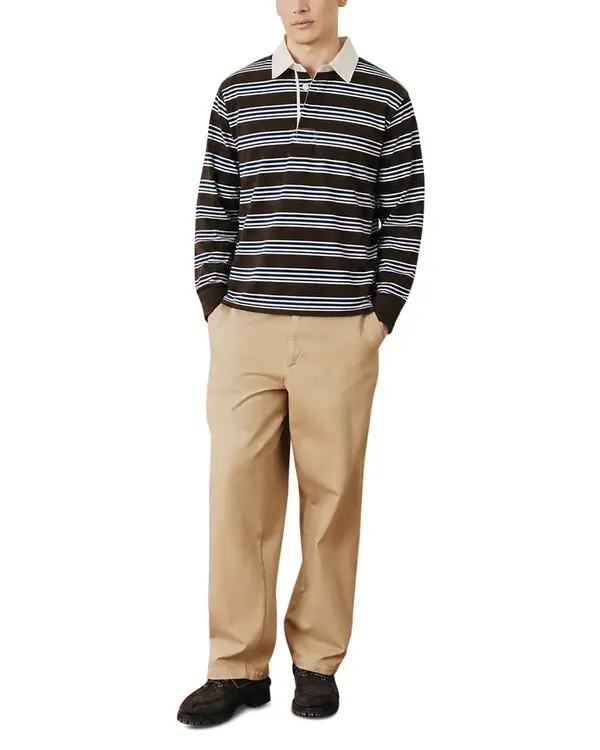 CORRIDOR Mini Stripe Rugby Long Sleeve Polo Shirt