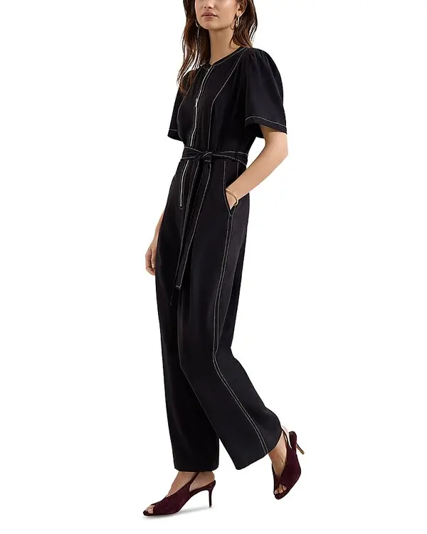 PHASE EIGHT Alix Contrast Stitch Waist Tie Jumpsuit