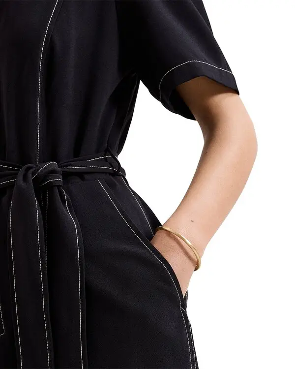 PHASE EIGHT Alix Contrast Stitch Waist Tie Jumpsuit