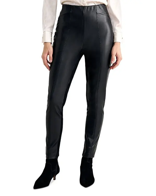 PHASE EIGHT Alora Faux Leather & Ponte Knit Mix Trousers