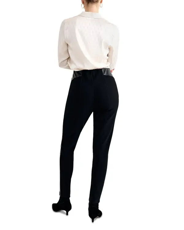 PHASE EIGHT Alora Faux Leather & Ponte Knit Mix Trousers