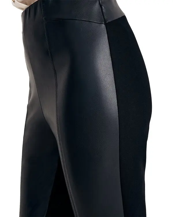 PHASE EIGHT Alora Faux Leather & Ponte Knit Mix Trousers