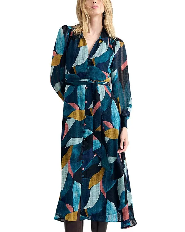 PHASE EIGHT Catalina Petal Abstract Print Midi Dress