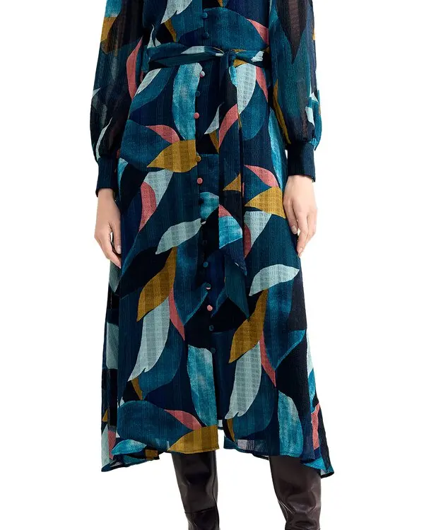 PHASE EIGHT Petite Catalina Petal Abstract Print Midi Dress