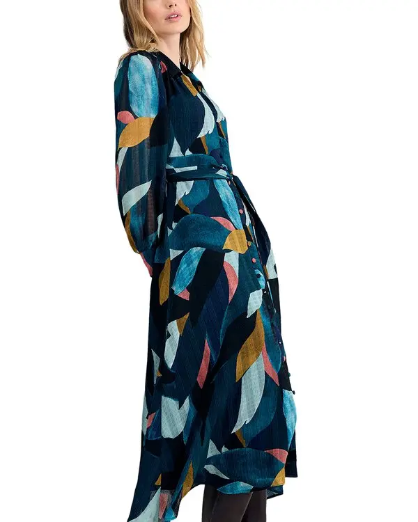 PHASE EIGHT Petite Catalina Petal Abstract Print Midi Dress