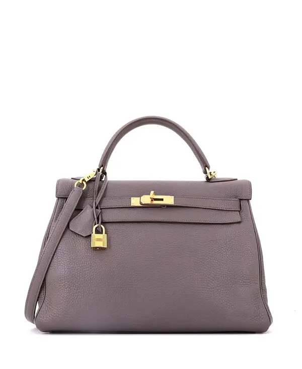 Hermès Kelly 32 Handbag Grey Togo With Gold Hardware
