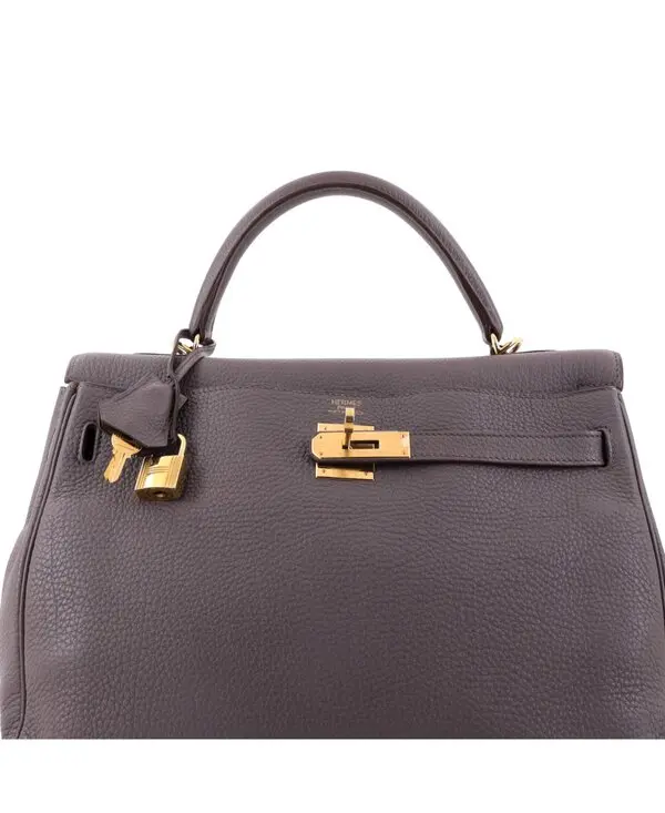Hermès Kelly 32 Handbag Grey Togo With Gold Hardware