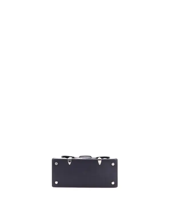 Goyard Structured Saigon Top Handle Bag Embroidered Coated Canvas With Leather - Black