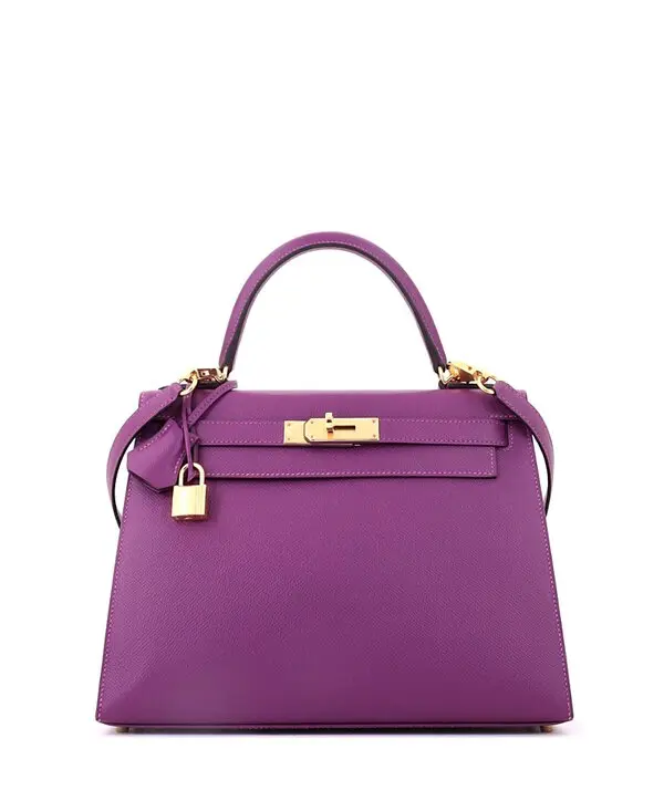 Hermès Kelly 28 Handbag Purple Epsom With Gold Hardware