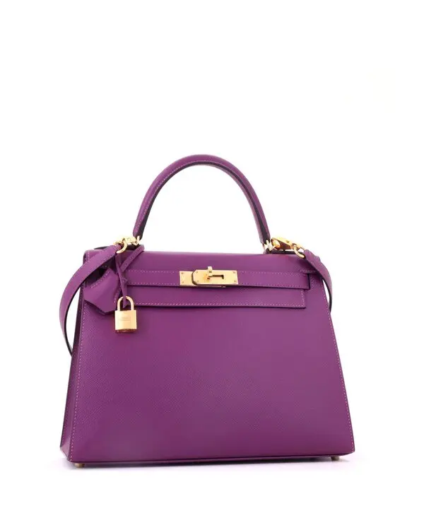 Hermès Kelly 28 Handbag Purple Epsom With Gold Hardware