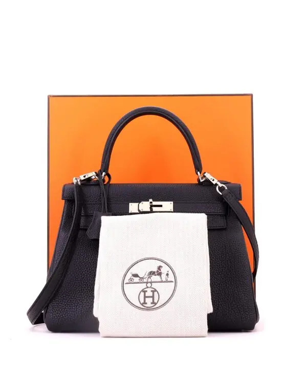 Hermès Kelly 28 Handbag Black Togo With Palladium Hardware