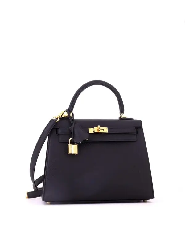 Hermès Kelly 25 Handbag Black Epsom With Gold Hardware