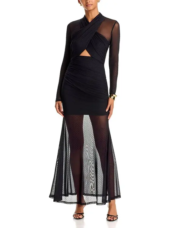 Bardot Veria Spot Mesh Maxi Dress