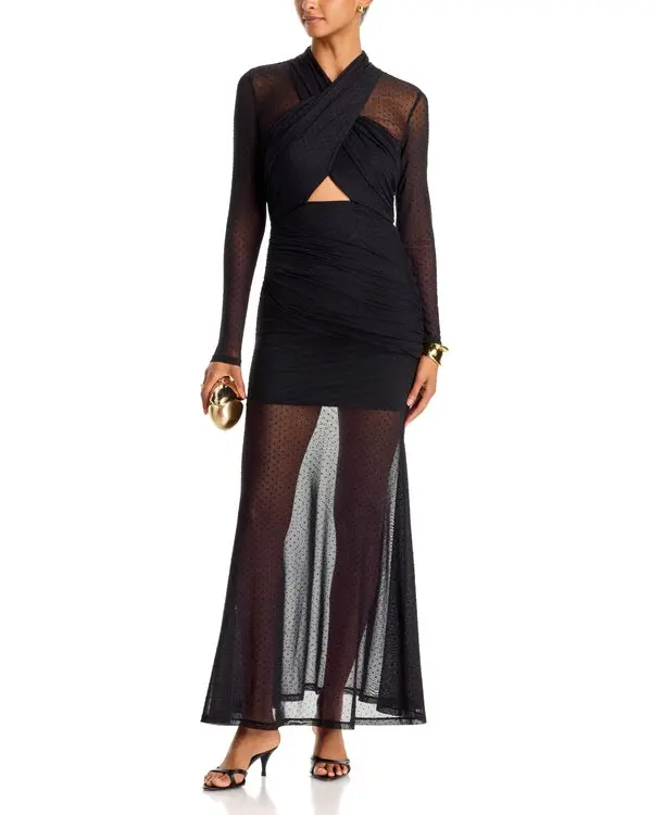 Bardot Veria Spot Mesh Maxi Dress