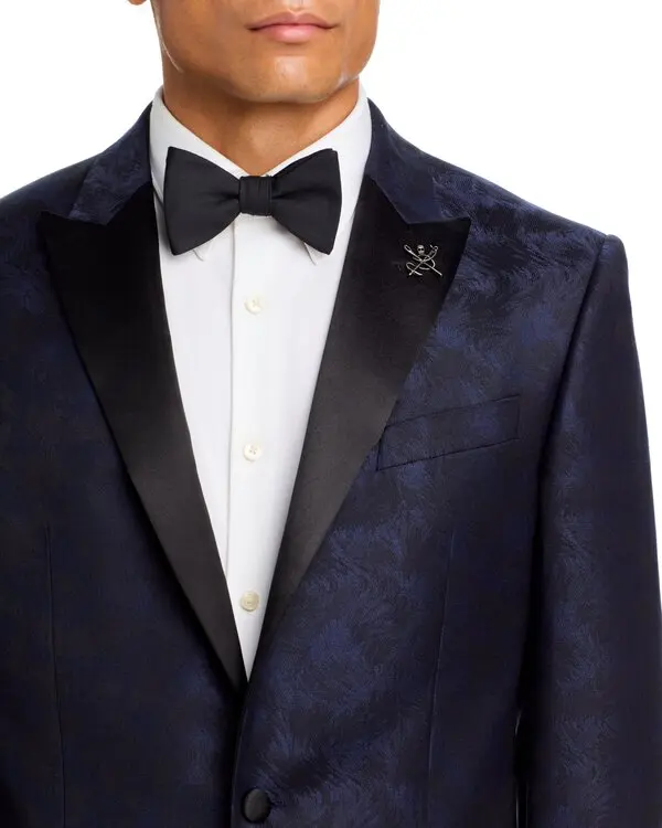 John Varvatos Floral Jacquard Slim Fit Wool Blend Dinner Jacket