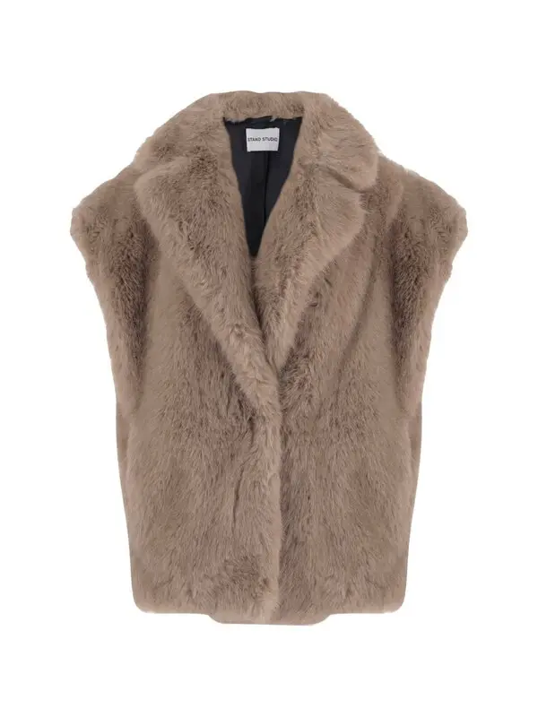 STAND STUDIO Kinley Faux Fur Vest - Multicolor