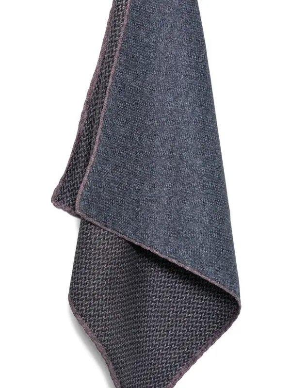 Brunello Cucinelli Silk Pocket Square - Blue