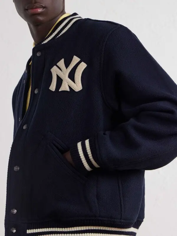 Polo Ralph Lauren Mlb Ny-appliqué Wool-blend Twill Bomber Jacket