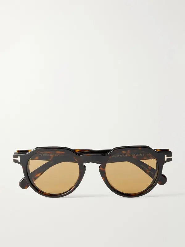 TOM FORD Thomas-02 Round-frame Acetate Sunglasses
