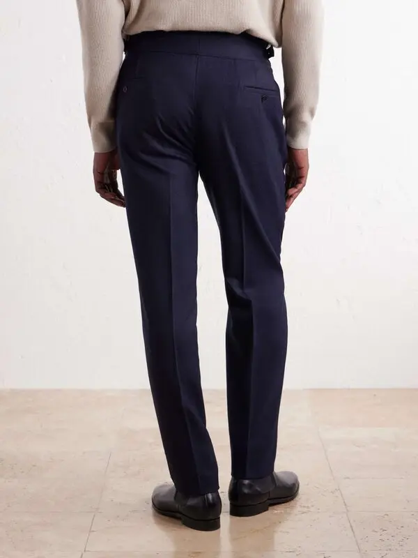 Rubinacci Manny Tapered Mélange Virgin Wool-twill Trousers