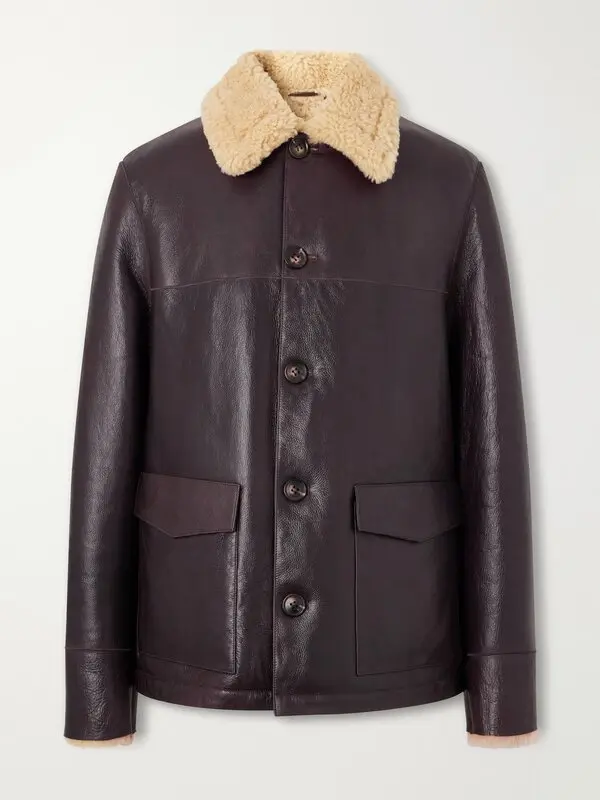 Officine Générale Ilan Shearling-lined Leather Jacket