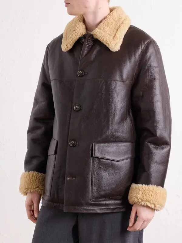 Officine Générale Ilan Shearling-lined Leather Jacket