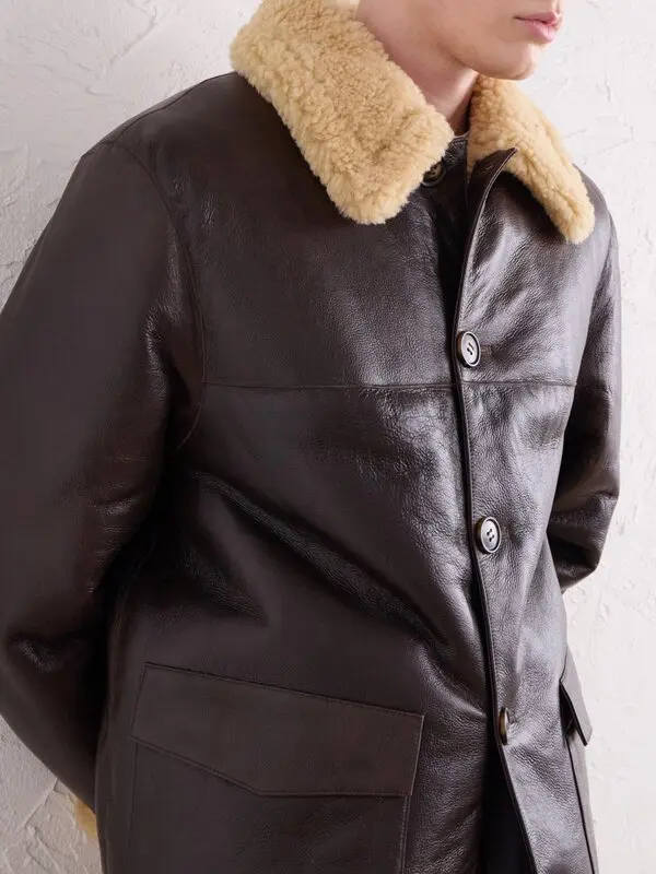Officine Générale Ilan Shearling-lined Leather Jacket
