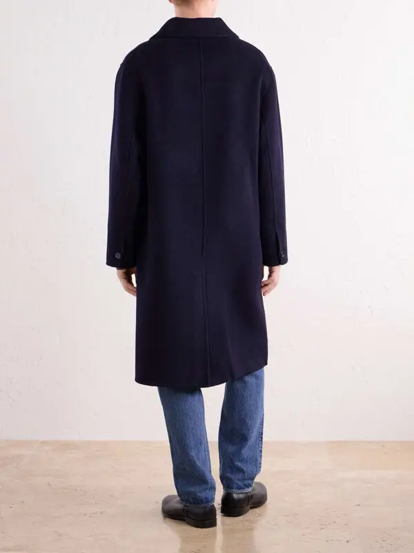 Officine Générale Braxton Suede-trimmed Wool Coat