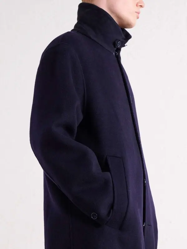 Officine Générale Braxton Suede-trimmed Wool Coat
