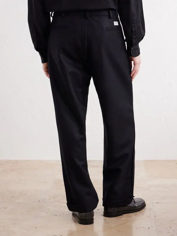 GHIAIA Straight-leg Pleated Wool-flannel Trousers