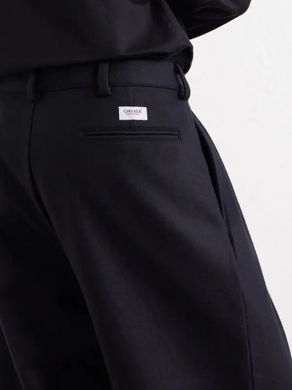 GHIAIA Straight-leg Pleated Wool-flannel Trousers
