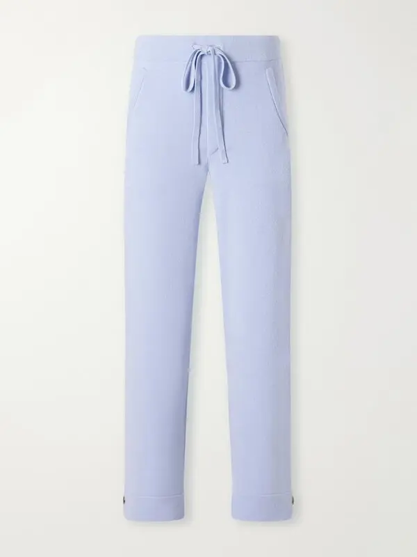 GOD'S TRUE CASHMERE Straight-leg Cashmere-knit Trousers - Blue