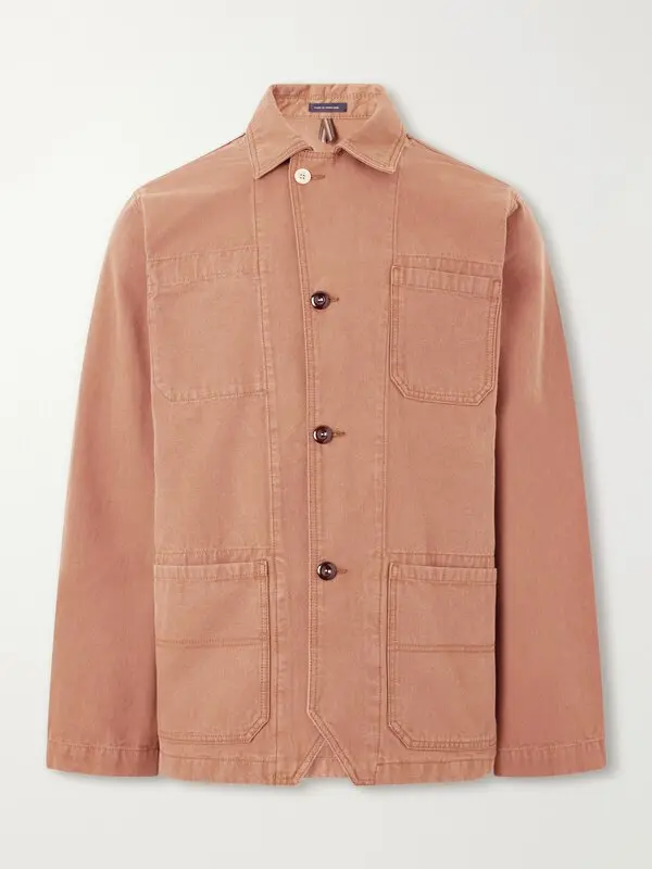 DRAKE'S Cotton-canvas Overshirt - Brown