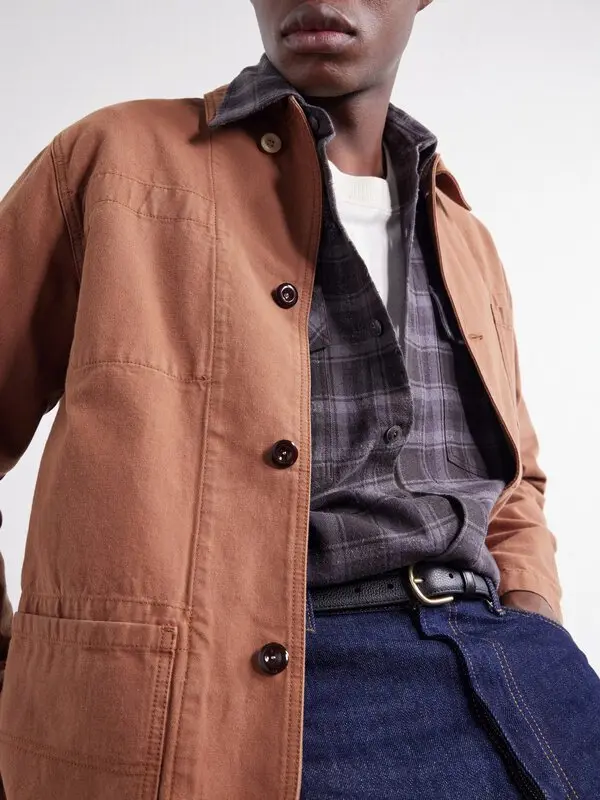 DRAKE'S Cotton-canvas Overshirt - Brown