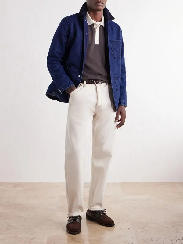 DRAKE'S Merino Wool-jersey Polo Shirt - Brown
