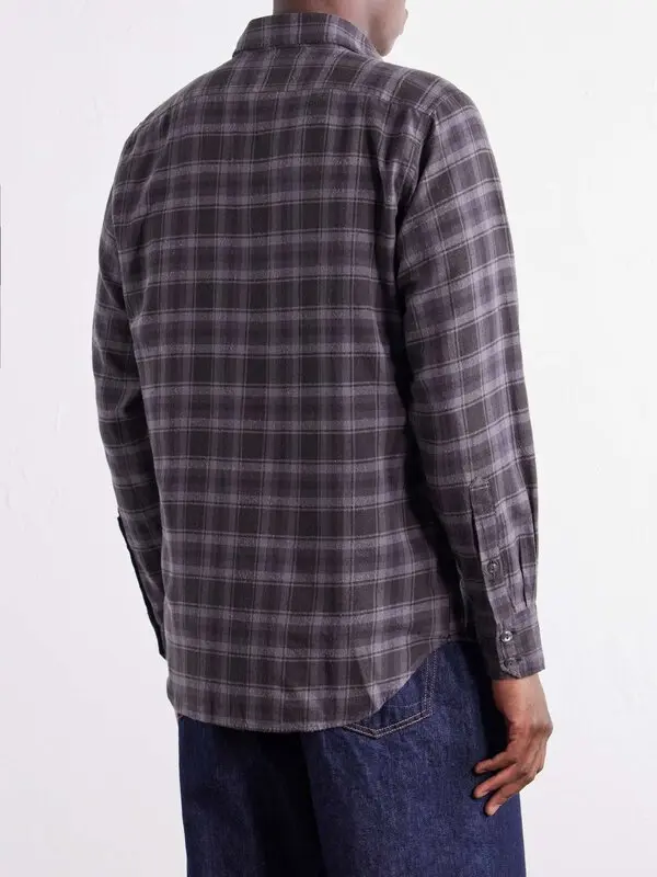DRAKE'S Checked Cotton And Silk-blend Shirt