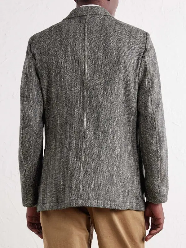DRAKE'S Western Games Mélange Virgin Wool-tweed Blazer
