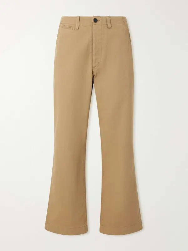 DRAKE'S Officer Chino Wide-leg Cotton-twill Trousers