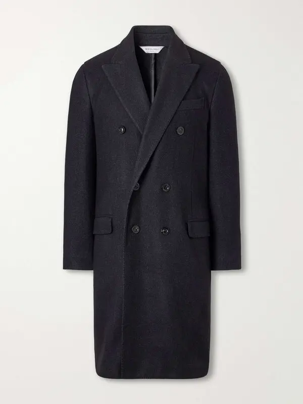 Boglioli Double-breasted Wool-blend Twill Coat