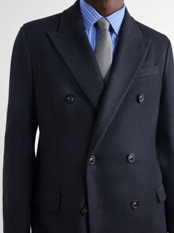 Boglioli Double-breasted Wool-blend Twill Coat