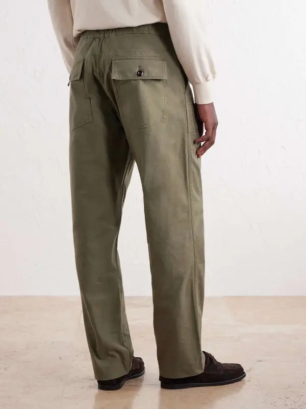 DRAKE'S Straight-leg Drawstring Cotton-twill Trousers