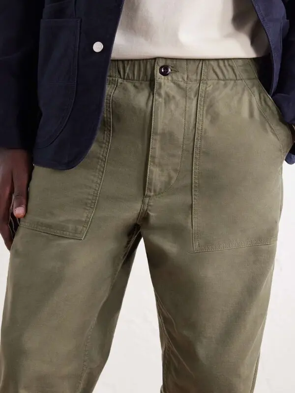 DRAKE'S Straight-leg Drawstring Cotton-twill Trousers