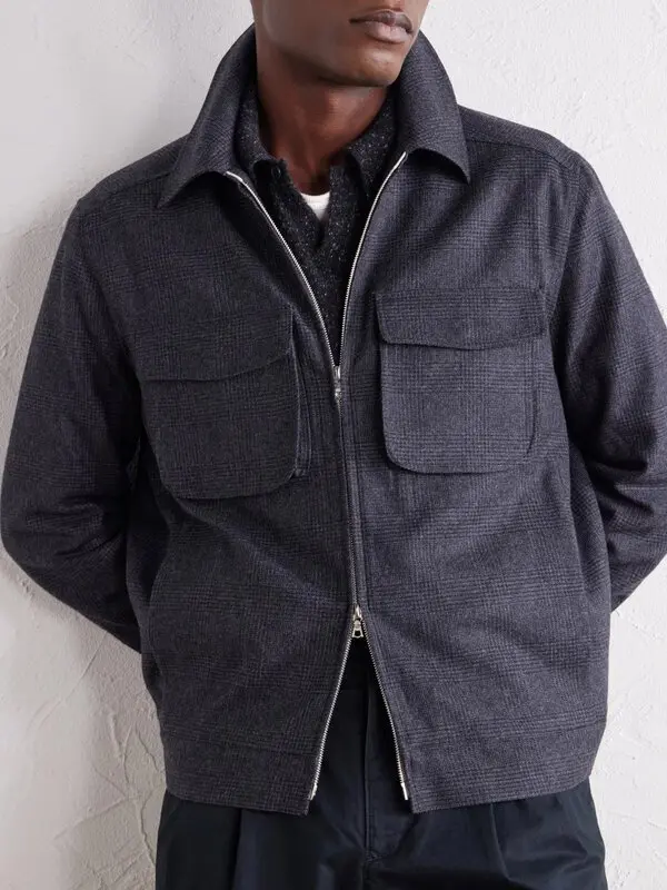 De Bonne Facture Student Prince Of Wales Wool-flannel Jacket