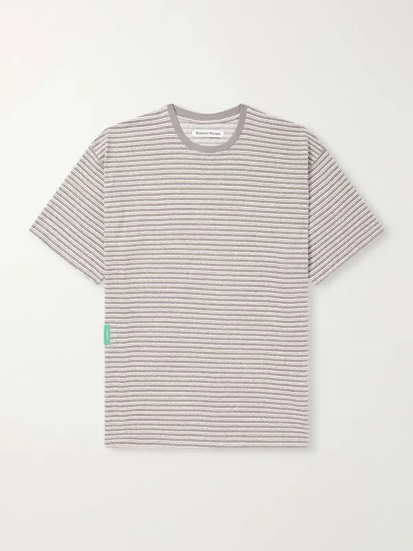 DISTRICT VISION Striped Cotton-jersey T-shirt