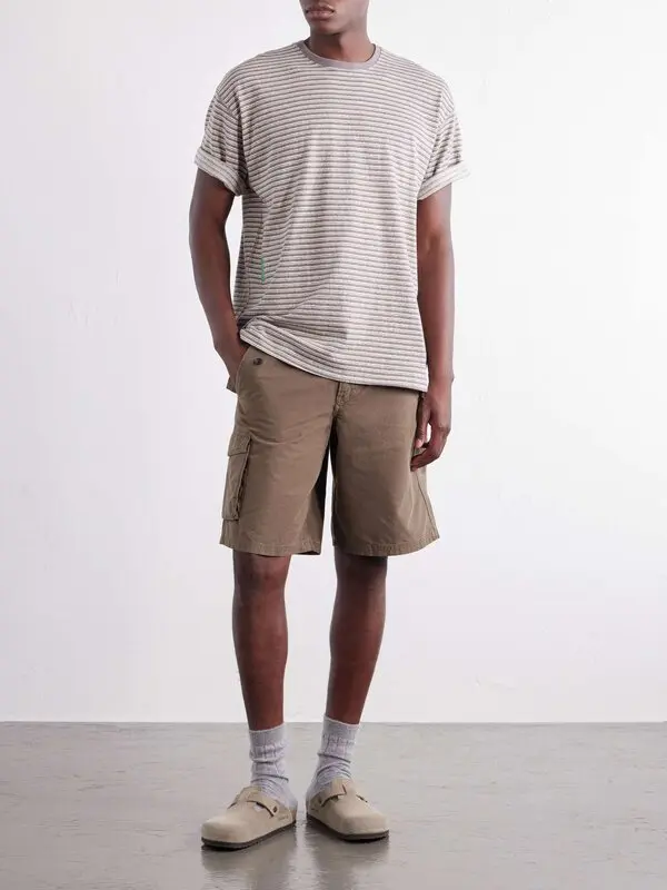 DISTRICT VISION Striped Cotton-jersey T-shirt