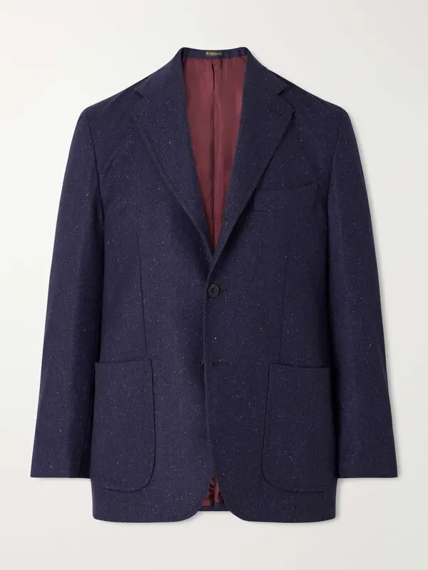 Rubinacci Darted Flecked Wool-herringbone Suit Jacket